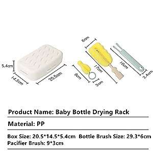 Travel Baby Bottle Drying Rack with Bottle Brushes for Baby Bottles Teats Nipples Cups Pump Parts and Accessories