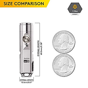 RovyVon A4 Pro Titanium Keychain Flashlight, Super Bright 650 Lumens Titanium Flashlight Powered by Rechargeable Battery, Premium EDC Flashlight for Household, Outdoor, and Festivals