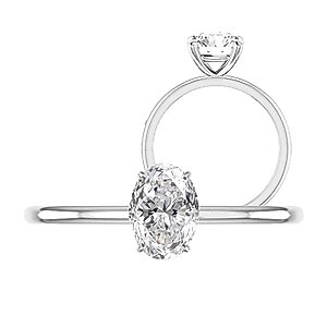 14K Gold Handmade 1.5 CT Oval Cut VVS1 Colorless Moissanite Engagement Ring for Women Bridal Set Moissanite Wedding Rings for Gifts (White Gold, 9.5)