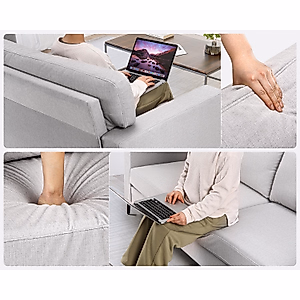 IDEARHOUSE 82 Inch Sofa, Comfy Couch, Modern Sofa, 3 Seater Sofa with Linen Fabric, Sofa Couch for Living Room Apartment Lounge Cozy Lounge Sofa,(Light Gray)