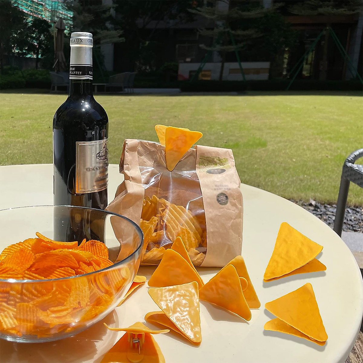 Cute and Funny Chip Clips Kitchen Food Storage Potato Chip Bag Closure Clips, Snacks Bag Sealer Sealing, Gift Set of 10, for Home Party Travel Housewarming Festival (Tortilla)