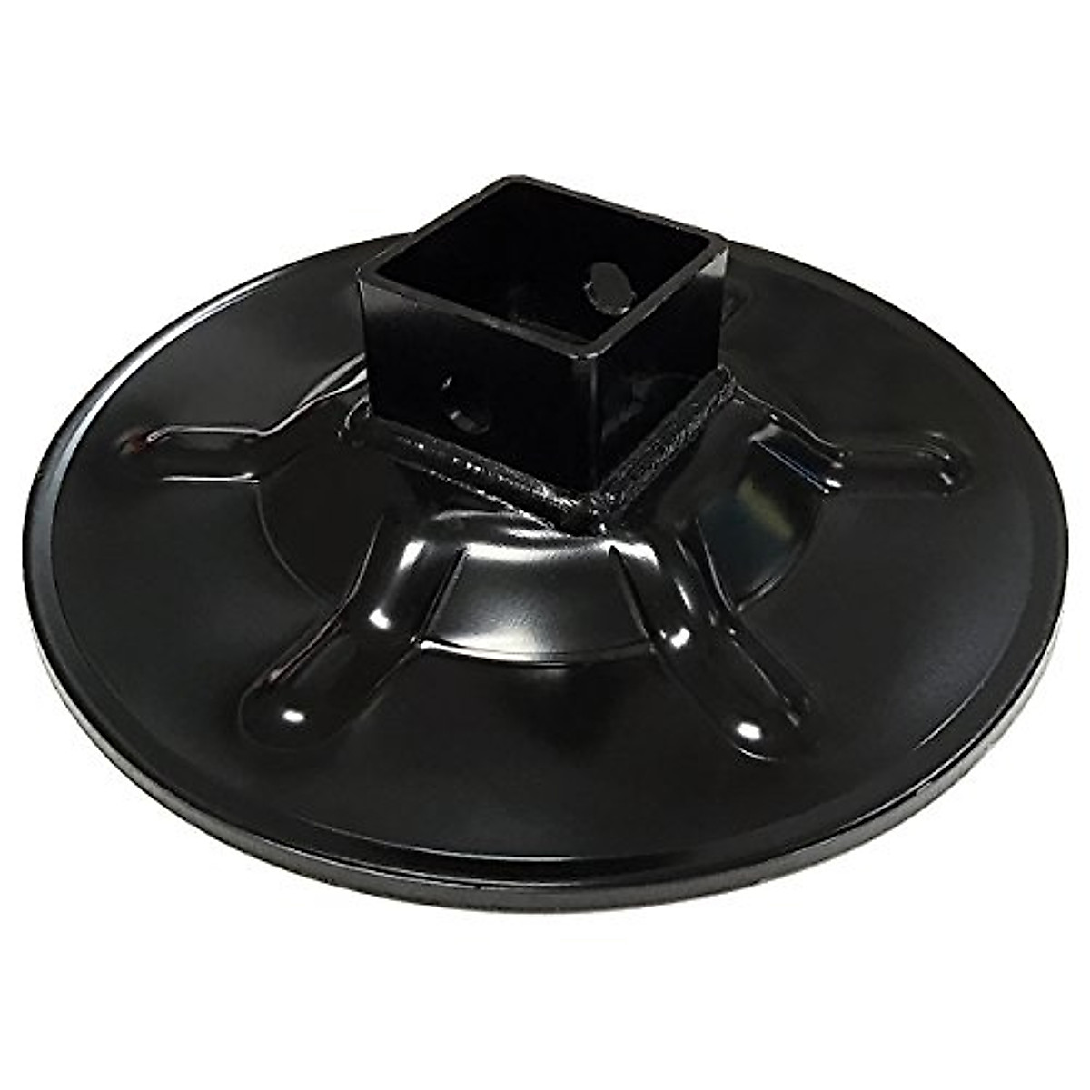 Lippert Hall Effect Ground Control 3.0 Rear Jack Footpad, 9" Diameter, Fits 2" I.D. Tube, Strong Black Powder-Coated Steel Construction, Easy Installation - 362486