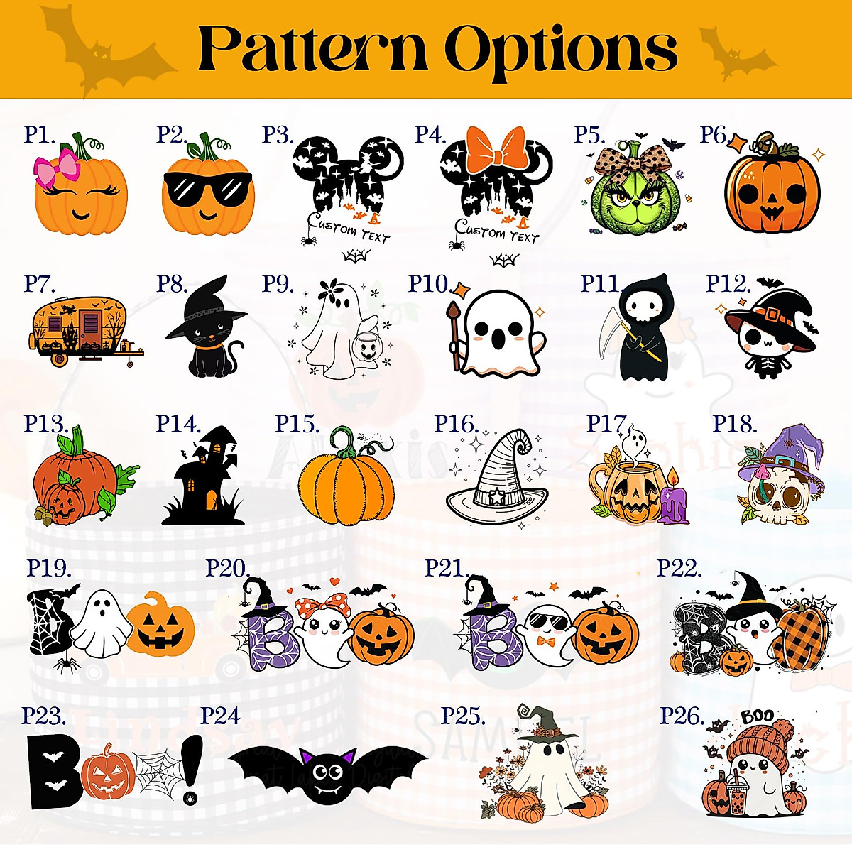 Fasinheaco Personalized Halloween Basket - Monogrammed with Name,Pumpkin,Custom Trick or Treat Bucket,Halloween Gifts Basket,Candy Bags for Halloween Party Favor