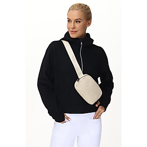 Origiwish Fanny Packs for Women Men Mini Belt Bag Waist Pack with Adjustable Strap for Running Travel Casual Hiking Cycling (Beige)