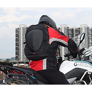 KINGSLONG Hard Shell 17 Inch Laptop Backpack for Men with USB Port for College Motorcycle Outdoor Waterproof Backpacks Black