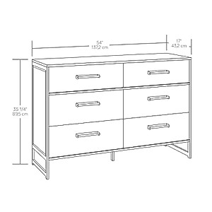 Sauder Briarbrook Engineered Wood/Metal 6-Drawer Dresser in Barrel Oak