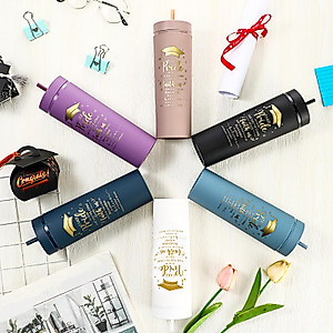 Blushtier 6 Pcs Class of 2025 Graduation Gifts Bulk 16oz Matte Graduation Cups 2025 Inspirational Tumbler with Lid and Straw Plastic Drinking Tumbler for Teen High School Grad Party Favors (Colorful)