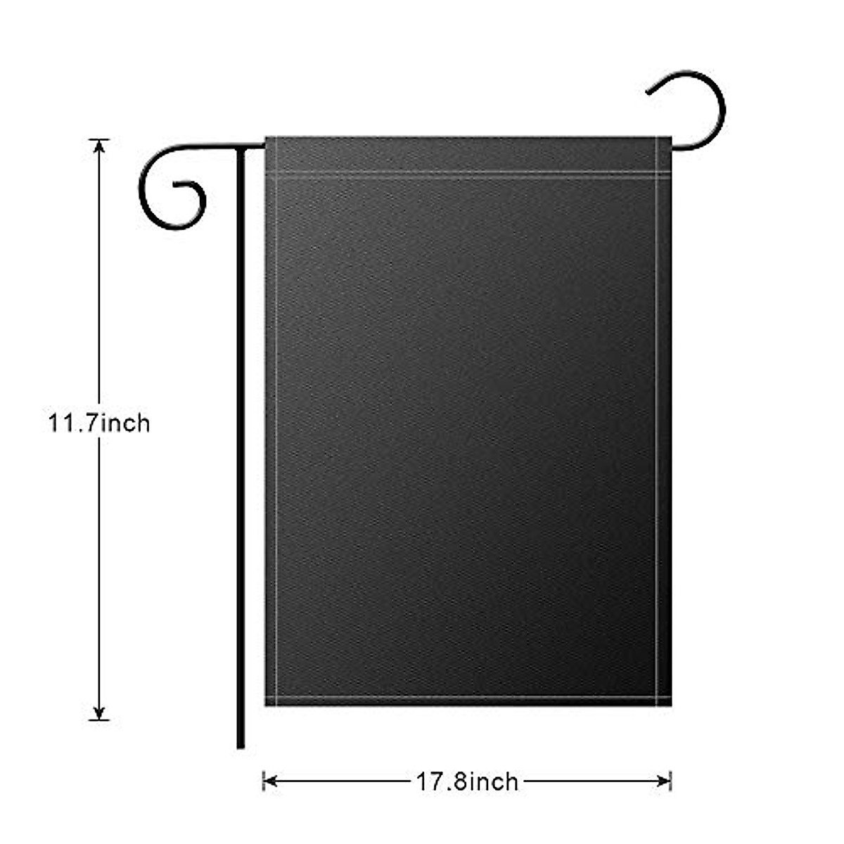 GoShell 16 Pcs Black Blank Garden Flag, One Layer Polyester Heat Transfer Printed Flags, Outdoor Garden Parade Banner Decor Flags Flags, 12"x 18"