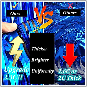 Black Tinsel Foil Fringe Curtain Party Backdrop Decorations for Graduation Birthday Bachelorette Wedding Engagement Bridal Baby Shower Celebration, Black Photo Booth Props -2 Packs (3.3 ft x 8.1 ft)