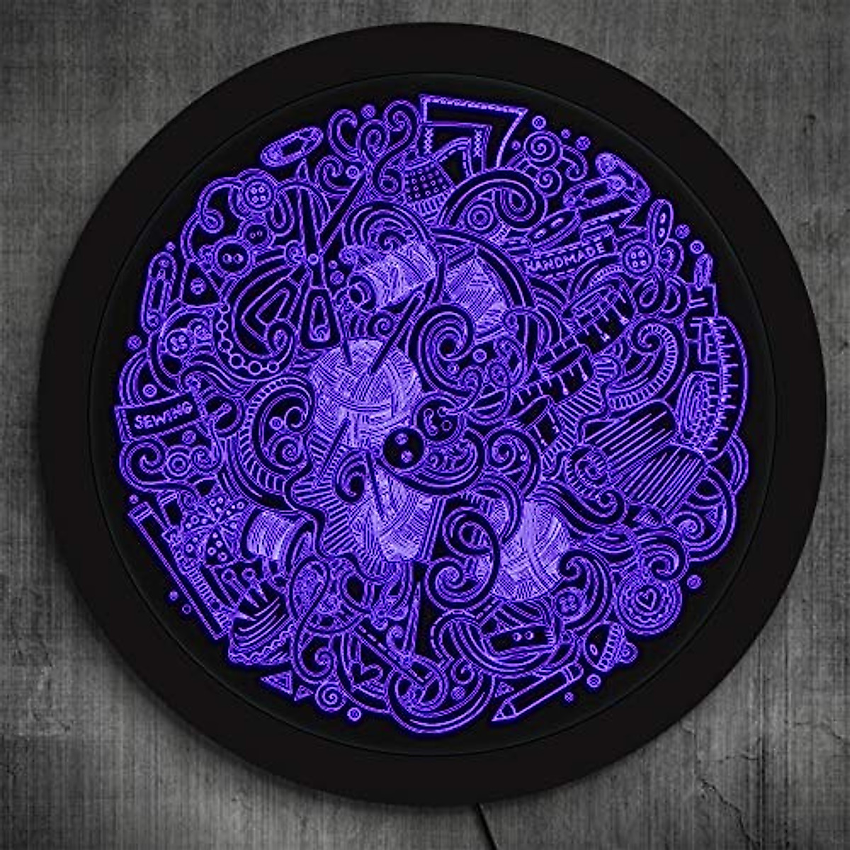 The Geeky Days Sewing Elements LED Hanging Acrylic Board Tailor Shop LED Neon Open Sign for Business Displays Quilting Club Studio LED Lighting Art Decor