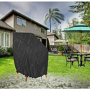 Stackable Patio Chair Covers, High Back Outdoor Chair Cover 27x27x49" Lawn Patio Furniture Covers Fits for 4-6 Stackable Dining Chairs