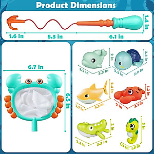 Niwoed Bath Toys Fishing Games with Fish Net, Bathtub Baby Bath Toys for Toddlers 1-3, Swimming Pool Water Toys for 1 2 3 4 5 Years Old Boys Girls, Bath Toys for Kids Ages 4-8 Birthday Gifts