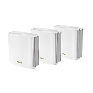 ASUS ZenWiFi AX6600 Tri-Band Mesh WiFi 6 System (XT8 3PK) - Whole Home Coverage up to 8200 sq.ft & 8+ Rooms, AiMesh, Included Lifetime Internet Security, Easy Setup, 3 SSID, Parental Control, White