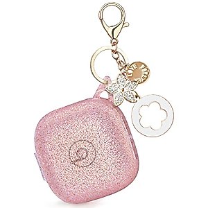 VISOOM Bling Powerbeats Pro Case Cover, Silicone Powerbeats Pro Cute Case Cover for Women Girl with Glitter Keychain for Powerbeats Pro Protector Case (Rose Gold)