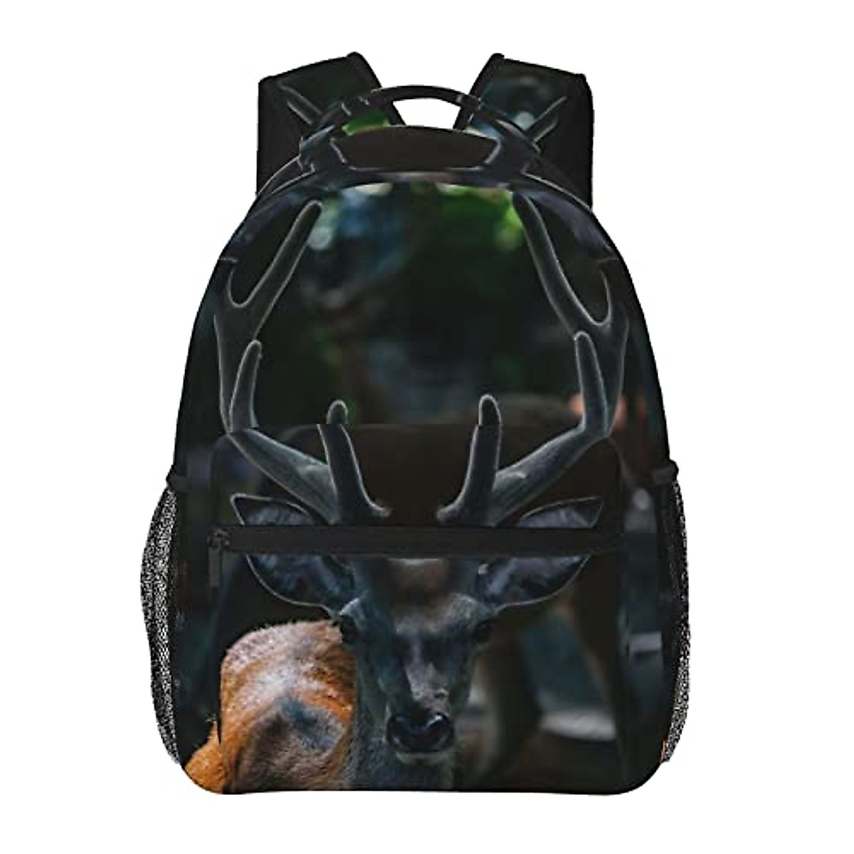 Outdoor Wildlife Deer Antler Lightweight Casual Student Backpack -- Light And Portable, Suitable For School, Work, Weekend Vacation, Travel, 7.8x11.4x15.7 Inch.