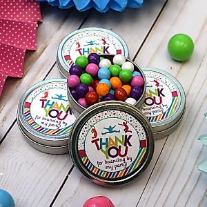 Jump and Bounce Birthday Party Thank You Sticker Labels, 40 2" Party Circle Stickers by AmandaCreation, Great for Party Favors, Envelope Seals & Goodie Bags