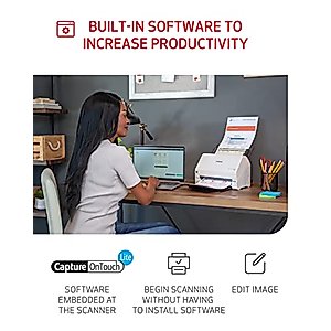 Canon imageFORMULA R30 Office Document Scanner, Auto Document Feeder and Duplex Scanning, Plug-and-Scan Capability, No Software Installation Required