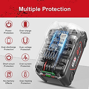 QuasuHaven Upgraded 2Pack 9.0Ah Replacement for Milwaukee M18 Battery Compatible with Milwaukee 18V Battery Cordless Power Tools 48-11-1852 48-11-1850 48-11-1840 48-11-1890 48-11-1828