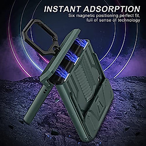 DOOTOO for Samsung Galaxy Z Flip 4 Case with Ring Holder, Z Flip 4 Case Magnetic Hinge Protection Slideway Lens Camera All-Inclusive Cover for Samsung Galaxy Z Flip 4 5G 2022 (Black)