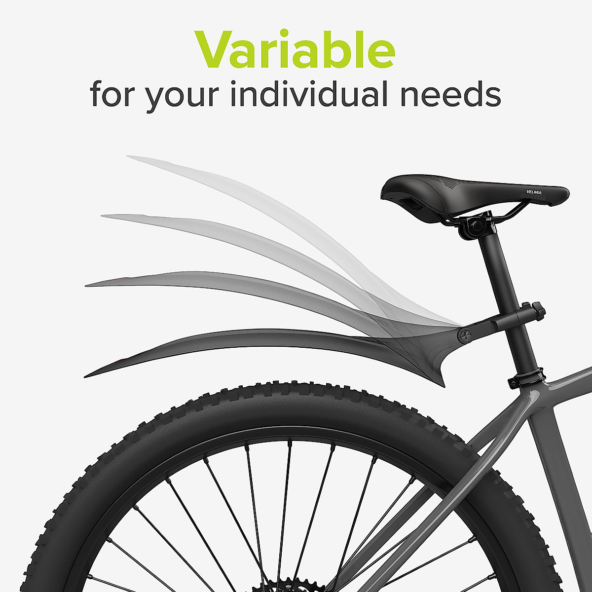 VELMIA Bike Fender Set [24-29 inch] - Universal Bike mud Guard, Mountain Bike Fender Against Splashing Water & Dirt I Bicycle fenders, Bike fenders