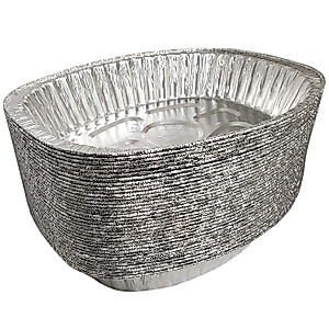 Disposable Oval Roasting Pan - Durable Turkey Roaster Pans Extra Large, Heavy-Duty Aluminum Foil, Deep, Oval Shape for Chicken, Meat, Brisket, Roasting, Baking, Recyclable (20)