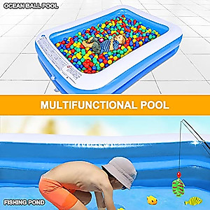 ACETOP Swimming Pool, 102 inch X 68 inch X 20 inch Full-Sized Family Blow up Pool, Thick Wear-Resistant Big Above Ground, Garden, Backyard Water Party (0265)