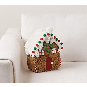 LONGRUSH Gingerbread House Merry Christmas Throw Pillow
