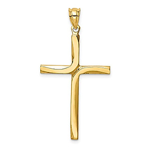 14k Polished Cross Pendant QK411
