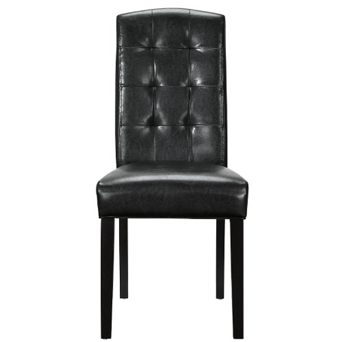Modway Perdure Modern Tufted Faux Leather Upholstered Parsons Dining Chair in Black