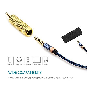 NANYI 4PCS 1/4'' to 3.5mm Stereo Headphone Adapter for Audio Connector Cable, 3.5mm(1/8'') Plug Male to 6.35mm (1/4'') Jack Female Stereo Adapter for Headphone, Amp Adapte