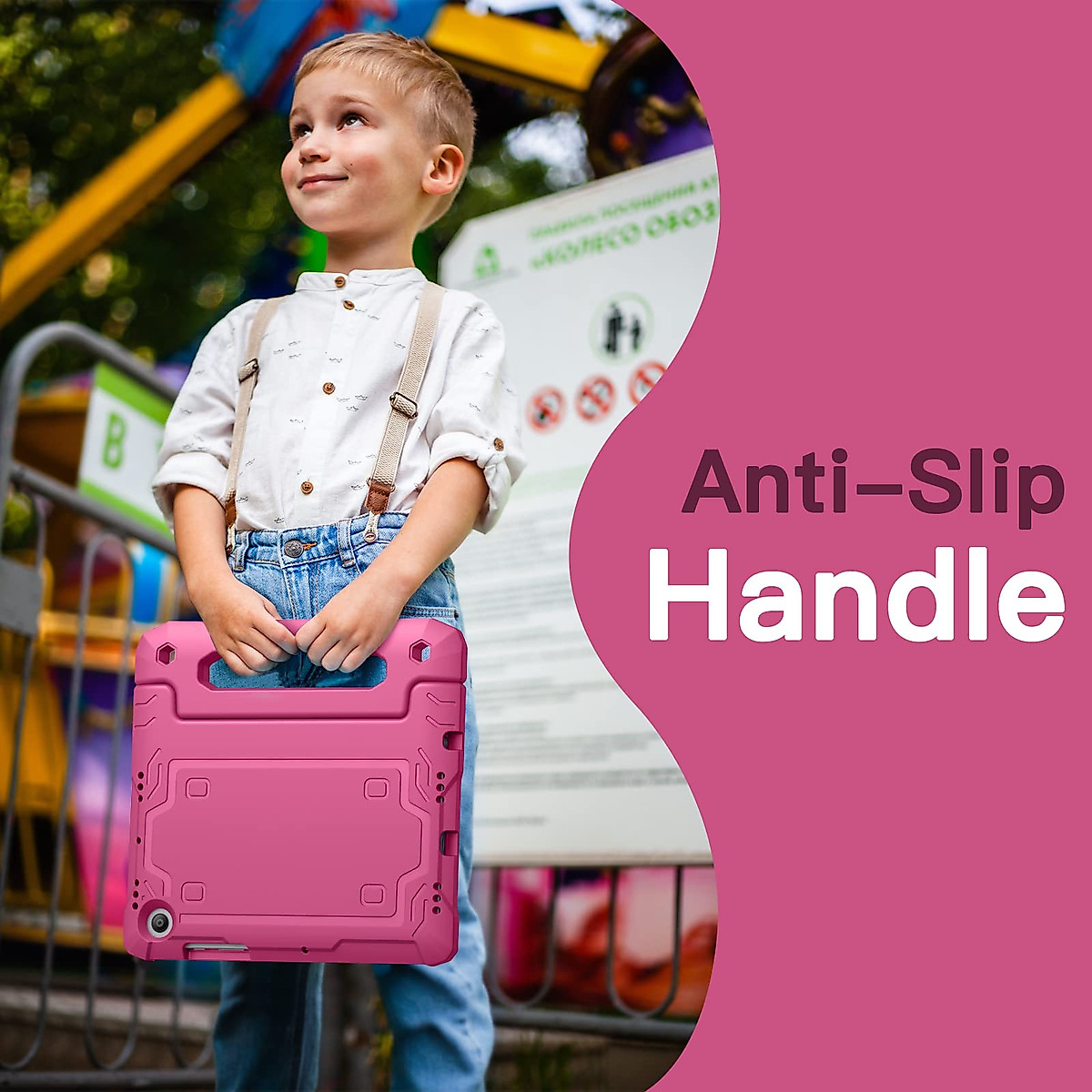 JETech Kids Case for Samsung Galaxy Tab A8 10.5-Inch 2022 (SM-X200/X205/X207) with Built-in Screen Protector, Shockproof Full-Body Handle Stand Tablet Protective Cover (Plum)