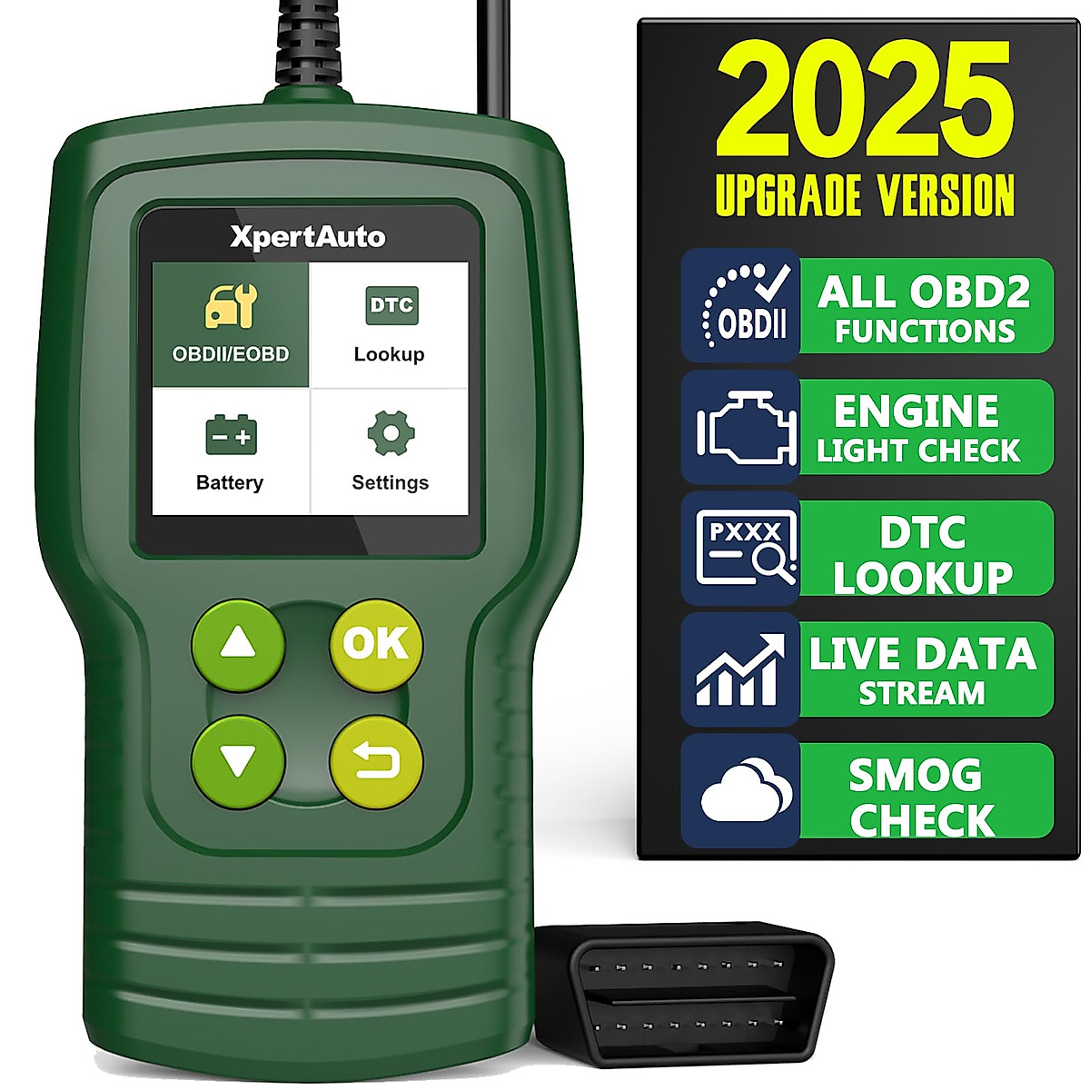 XpertAuto C302 OBD2 Scanner Code Reader for Car Check Engine, Automotive CAN Diagnostic Tool, Read and Erase Fault Codes, Check Emission Status, Universal for All OBD II Protocol Cars After 1996