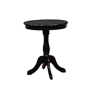 Powell Furniture Round Table, Black, 18"L x 18"W x 22"H