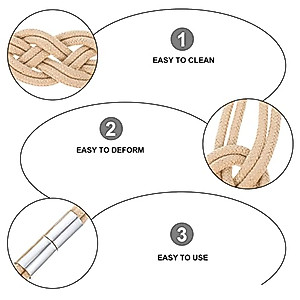 Garneck 2pcs Curtain Buckle Magnetic Curtain Holdbacks Window Blackout Clasp Chinese Knot Curtain Tie Magnetic Buckle Curtain Rope Magnetic Curtain Clip Office Cotton Rope Bohemian Hanger