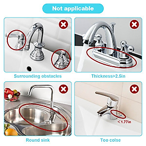 Abulun 5°slope kitchen sink splash guard-silicone faucet mat handle drip catcher tray-faucet splash guard for kitchen sink-longer black rubber sink water splash guard behind faucet