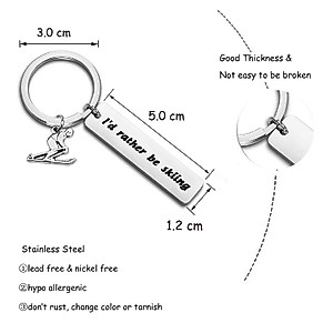 Gzrlyf I'd Rather be Skiing Keychain Funny skiing Gifts for Skier Ski Lovers Ski Coach Gift (Keychain)