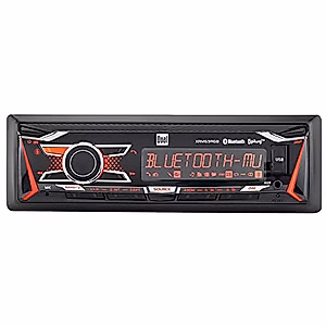 Dual Electronics XRM69RGB | 12 Character LCD Single DIN Car Stereo | RGB Custom Colors | Push to Talk Assistant | Bluetooth Hands Free Calling Music Streaming | AM/FM | USB Playback & Charging