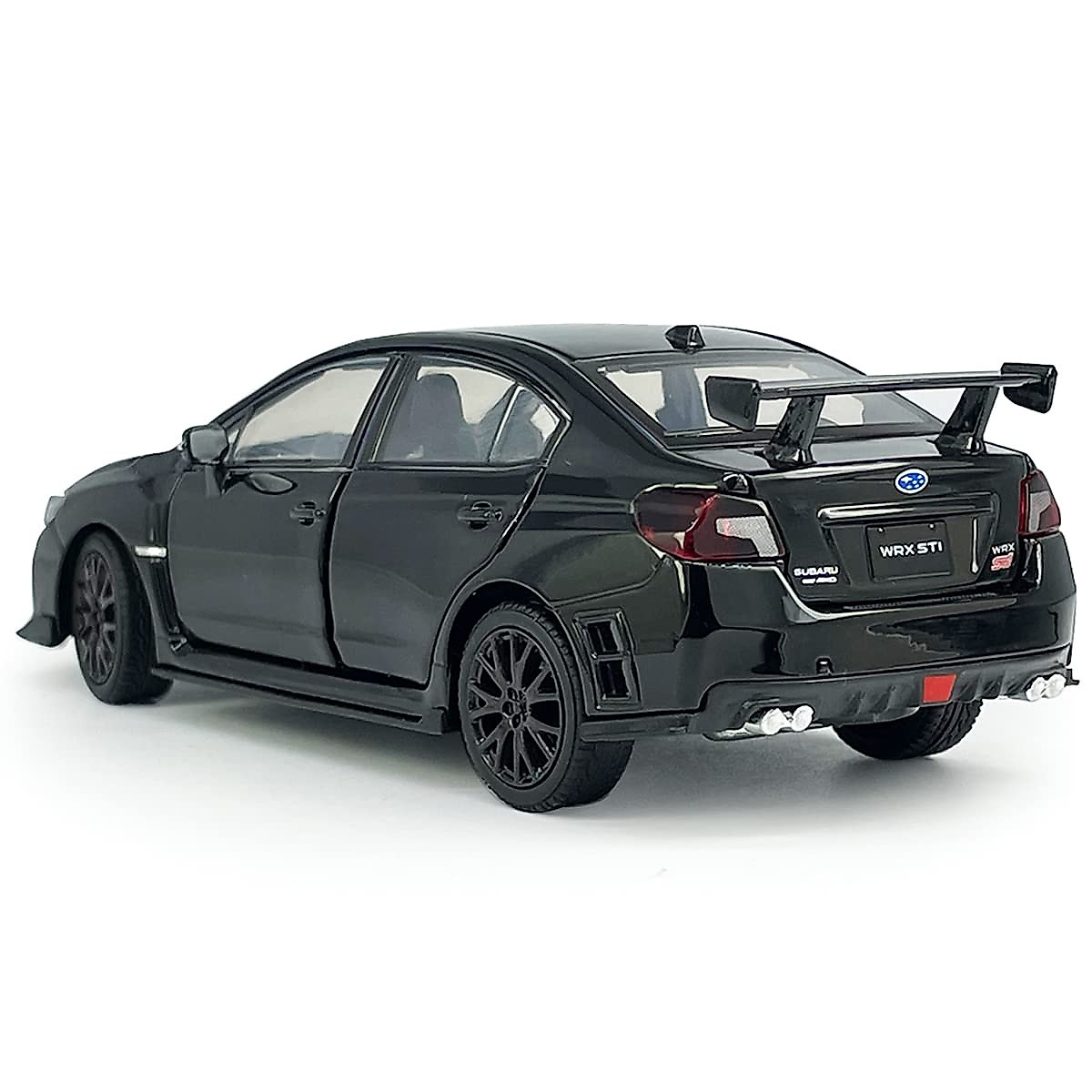 2016 Impreza WRX STI Diecast Model Car 1/32 Scale Metal Toy Cars Racing Sports Sedan Toy Vehicle with Light, 4 Doors Open Hood Trunk Open, Toys for Boys Gifts Kids Collection for Men, Black