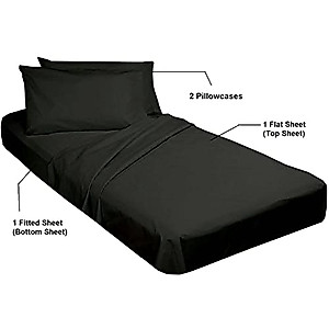 Cot Sheet Set 30x80,100% Cotton 4 PC Cot Sheets Dark Grey, Fitted Cot Sheet-Perfect for Narrow Twin/RV Bunk/Guest Bed Replacement/30 x80 Mattress-Fits Upto 4"-8" Deep Mattress,Cot Size Sheets