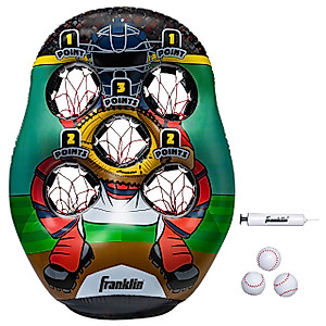 Franklin Sports 5-Hole Inflatable Baseball Target - Inflatable Baseball Throwing Target with Baseballs - Kids Baseball Toss Game - 45" Target