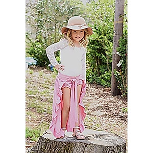 Vintage Fedora Floppy-Hat Kids Girl's Wide Brim Felt Bowler-Hat for 3-8 Years Old (Camel, 5-9 Years)