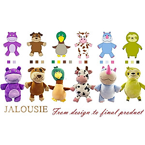 Jalousie Multipack Dog Squeaky Toys Strong Almost Indestructible, with Added Liner for Longer Play Dog Chew Toys (Medium Size - 6 Pack Assorted Animals)