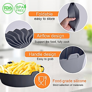 SIUDANGKA Silicone Air Fryer Liners for 2qt Air Fryer, 3 Pack Non-Stick Air Fryer Parchment Paper Air Fryer Liners Compatible with Ninja AF080 Mini, Instant Vortex 2-QT, CHEFMAN Small, COSORI Small