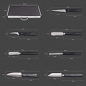 Hovico 18PCS Portable Vegetable Fruit Food Cake Carving Knife Peeling Culinary Kitchen Sculpting Modeling Tools Kit for Chef DIY with Carry Box