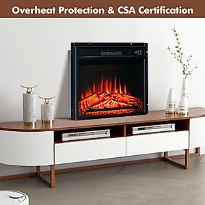 GOFLAME 23” Electric Fireplace Insert, Recessed Fireplace Heater with Remote Control & Touch Screen, Wall Mounted Electric Fireplace with Adjustable Flame Brightness and Timer, Overheating Protection