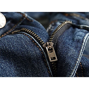 Men's Casual Ripped Jeans Distressed Slim Fit Straight Leg Denim Pants Classic Destroyed Washed Jean Trousers (Blue 1,38)