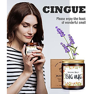 CINGUE Lavender Scented Hug Candle Gift for Women Thinking of You Gifts Unique Friendship Present for Best Friend BFF Bestie Mom Sister Men Female Coworker Relaxation Presents for Birthday Christmas