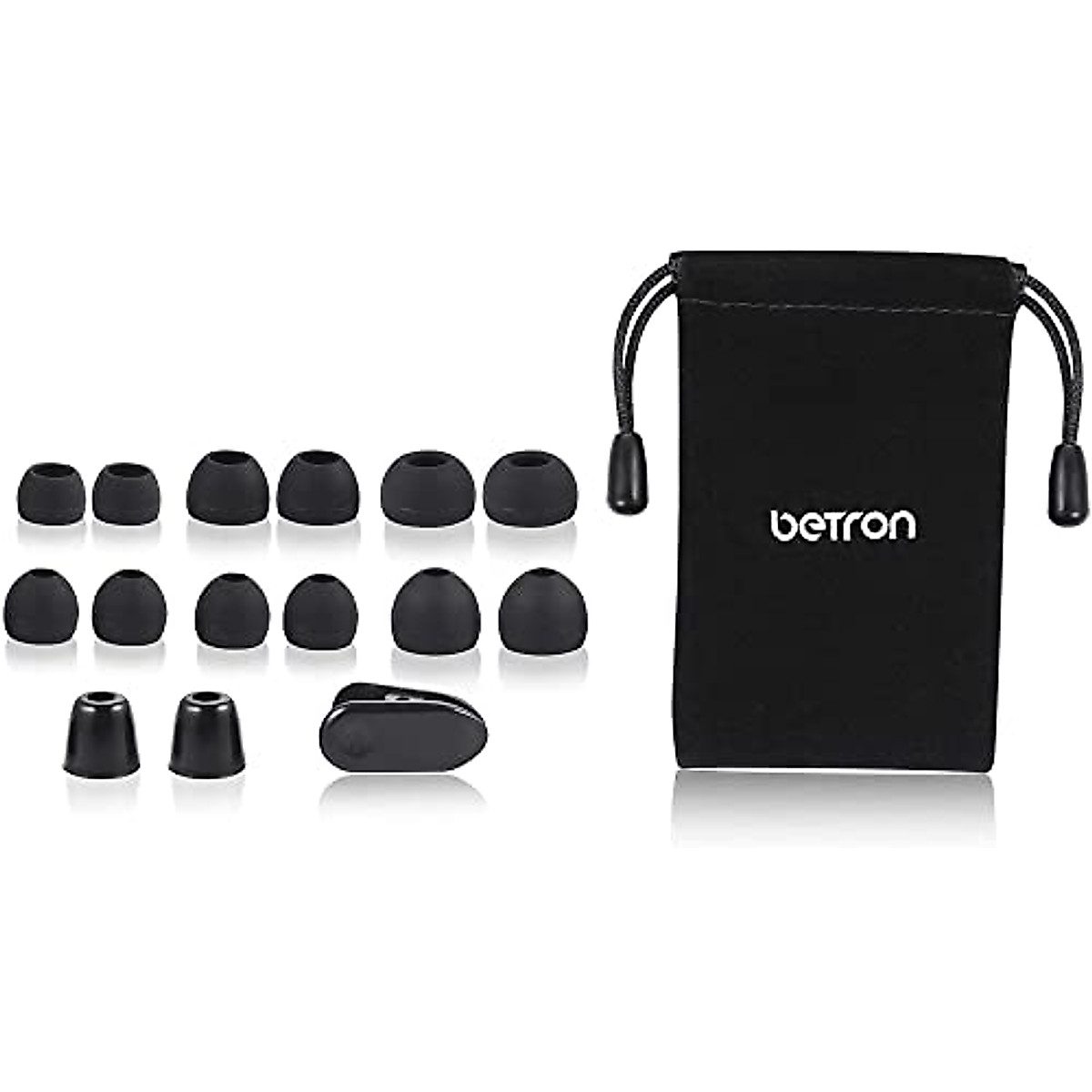 Betron B650 in Ear Headphones with Microphone - Bass Driven Sound, Aluminum Body Including S/M/L Earbud Tips, Carry Case (Gold)