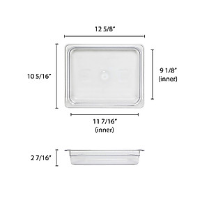 Excellante 849851007000 Deep Polycarbonate Food Pan, 2.5", Half Size
