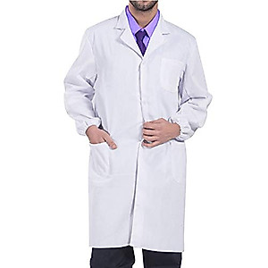 Zhtoly Men Consultation Lab Coat, Women Sscientist Costume Coat - 39 Inch Long Sleeve, White